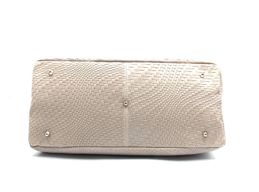 Buy Cream Leather Large Handbag | Woven Braided Pattern | Purpleboho